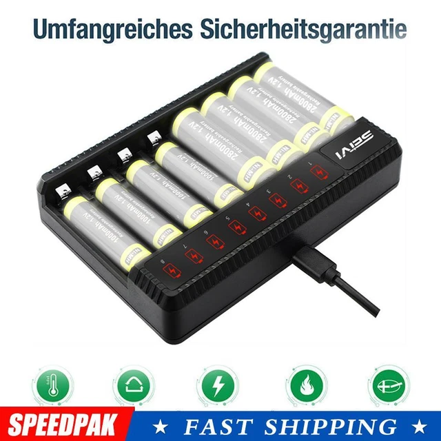 SMART BATTERY CHARGER LED Display For AA AAA NiMH Batterie Rechargeable ...