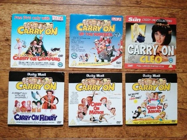 DAILY MAIL CARRY ON DVDS x 6 job lot Henry Cleo Matron Abroad Camping ...