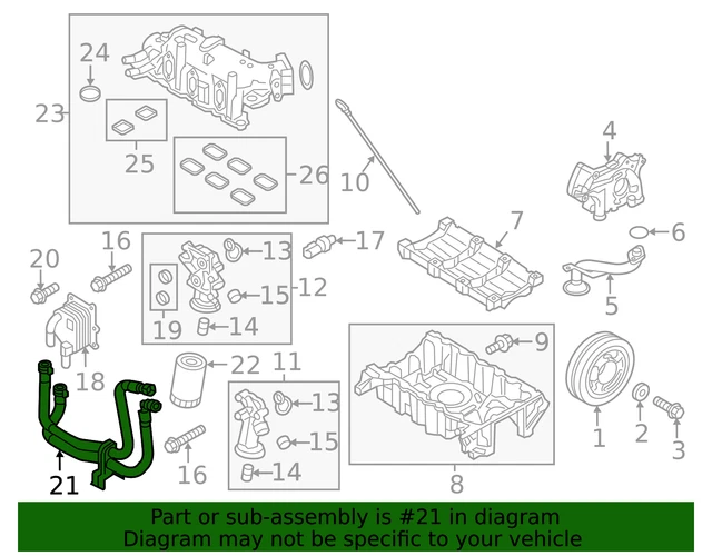 GENUINE FORD ENGINE Oil Cooler Hose Assembly EB5Z-6A715-A $124.56 ...