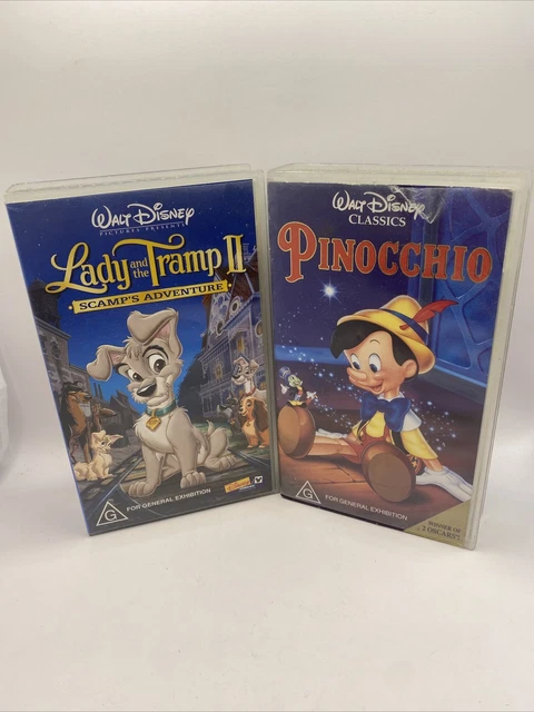 WALT DISNEY CLASSICS VHS Bundle PINOCCHIO & LADY IN THE TRAMP 2 - Free ...