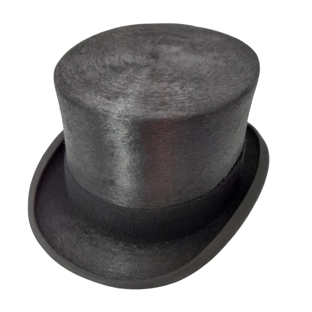 BLACK FUR FELT Top Hat melusine polished Topper 54-63cm -Ascot Top Hats ...