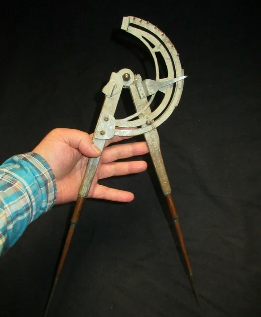 RARE ANCIEN COMPAS ARTISANAL CURIEUX OLD COMPASS 19 ème ART POPULAIRE ...