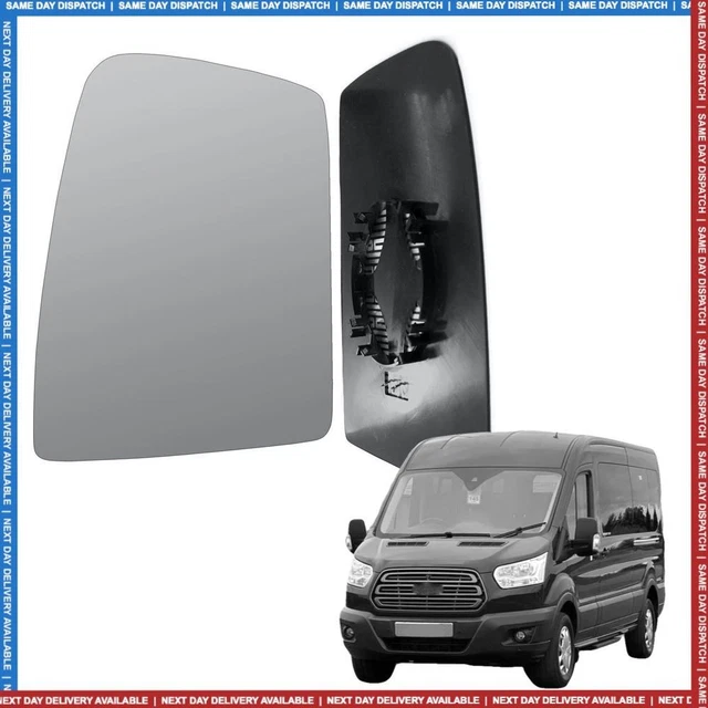 FORD TRANSIT LEFT Passenger wing mirror glass 2014-2024 door side ...