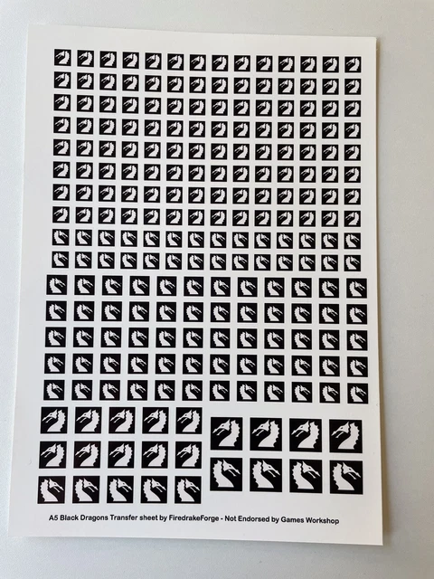 WARHAMMER 40K SALAMANDERS Black Dragons Custom Transfer Sheet A5 £6.99 ...