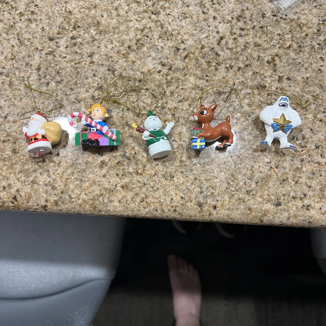 RUDOLPH THE RED Nosed Reindeer Miniature Mini Christmas Ornaments 5pc ...