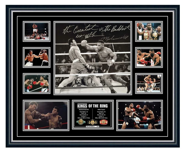 MUHAMMAD ALI & Mike Tyson Signed Photo Poster Limited Edition Framed ...