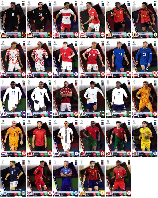 TOPPS MATCH ATTAX UEFA EURO 2024 - ALL 29 Challenger (CP) COMPLETE ...