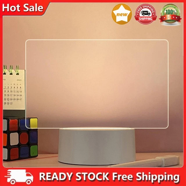 LED MESSAGE BOARD Light Rewritable Acrylic DIY Writing Lamp for Home ...