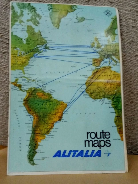 ALITALIA Vintage Cartina Route Maps Plastificata De Agostini EUR 30,00 - PicClick IT