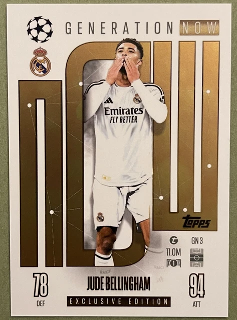 TOPPS MATCH ATTAX 2024-2025 Generation Now JUDE BELLINGHAM Card GN3 EUR ...