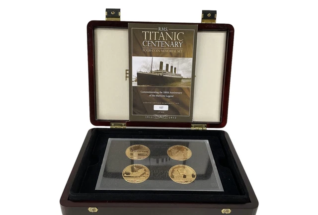 RMS TITANIC CENTENARY Gold Plated Four Coin Memorial Set Limited ...