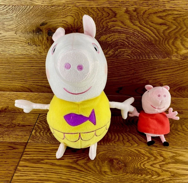 PEPPA PIG TALKING Seaside 14” Plush & Small Peppa Pig Beanie Soft Toys ...