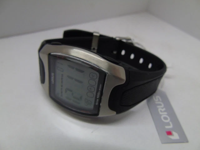 LORUS BY SEIKO DIGITAL WATCH R2327CX-9 **ALARM** STOPWATCH *NEW BATTERY ...