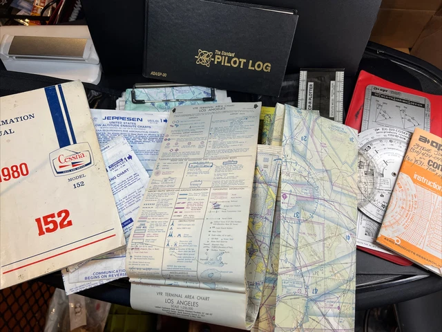 VINTAGE PILOT MAP Planning Area Charts 90s Information Manual Book Lot ...