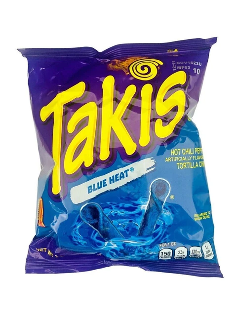 TAKIS BLUE HEAT Tortilla Chips Hot Chilli Pepper piquant poivre ...