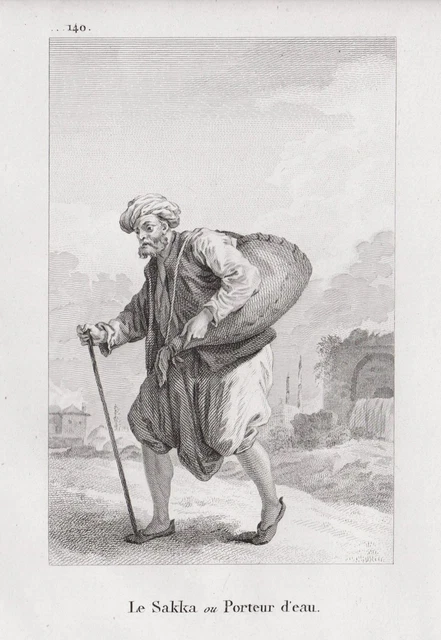 SAKKA WATER SELLER Ottoman Empire Turkey Costume Tracht Engraving ...