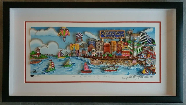 CHARLES FAZZINO ORIGINAL 3D AN ATLANTIC CITY SUMMER DX Handsigniert ...