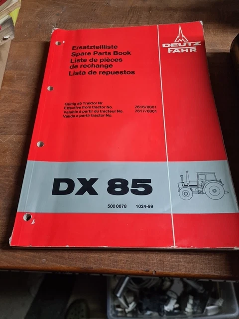 ERSATZTEILLISTE, DEUTZ-FAHR, DX 85 EUR 55,00 - PicClick DE