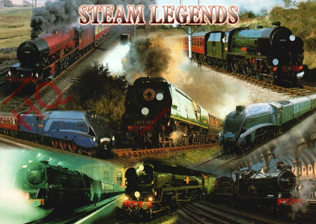 PICTURE POSTCARD__STEAM LEGENDS (MULTIVIEW) [SALMON] £3.69 - PicClick UK