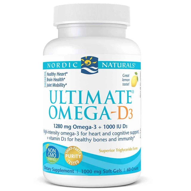 ULTIMATE OMEGA-D3 EPA, DHA + Vit NORDIC NATURALS D3 Healthy Kinks 120 ...