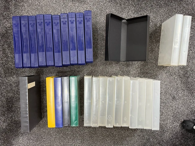 JOBLOT X28 VHS Clamshell Plastic Cases Empty Bundle Colourful & Classic ...