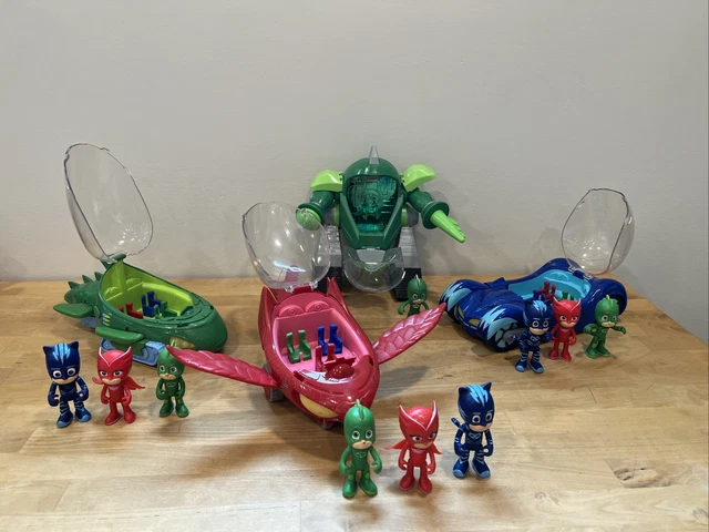 PJ MASKS DELUXE LIGHTS & SOUNDS Owlette Glider CATBOY Car GEKKO Mobile ...