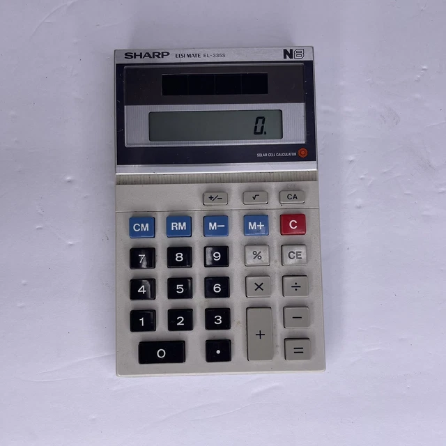 SHARP VINTAGE SOLAR Cell Calculator Elsi Mate El-335S Working EUR 17,59 ...