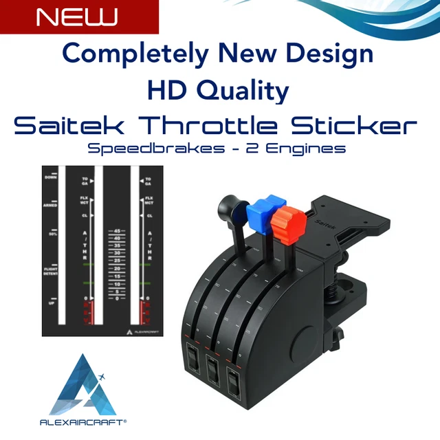 SAITEK THROTTLE QUADRANT Sticker Template HD - X-Plane, FS2004, FSX ...