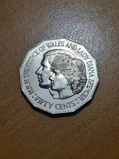 1981 50 CENT HRH Prince Charles And Lady Diana Royal Wedding Coin - UNC ...