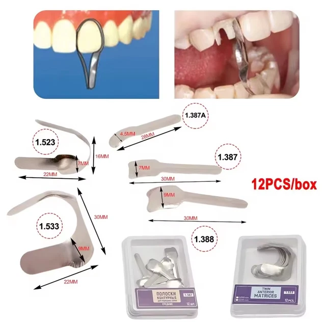 DENTAL PROXIMAL STRIPS Twin Anterior Matrices Set - Stainless Steel ...