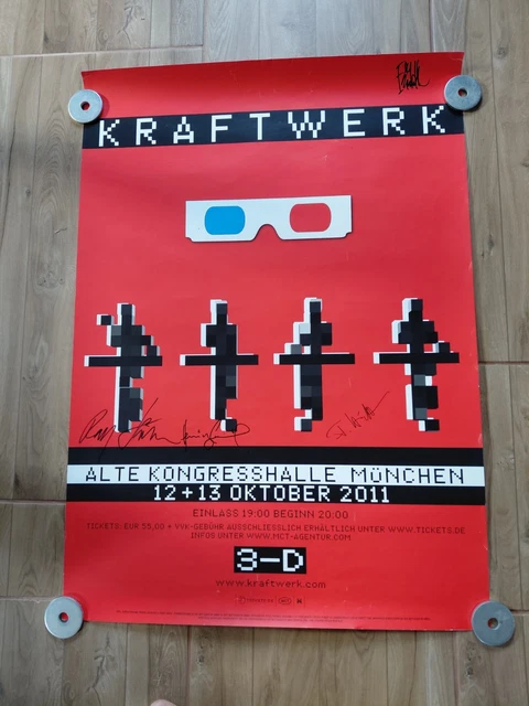 ALTES SIGNIERTES KRAFTWERK Tour Poster Plakat München 2011 Autogramm ...