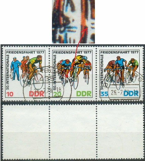 GDR, MI.N. 2216-2218 stamped day stamp, peace trip plate error 2217 I £ ...