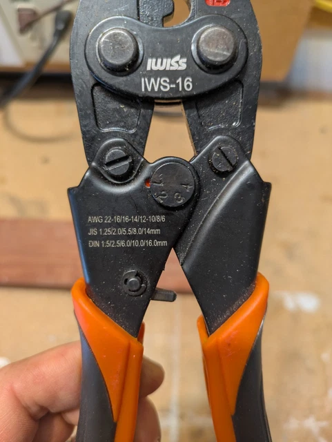 IWISS IWS-16 RATCHETING Crimper – AWG 22–8 – Insulated/Non-Insulated ...