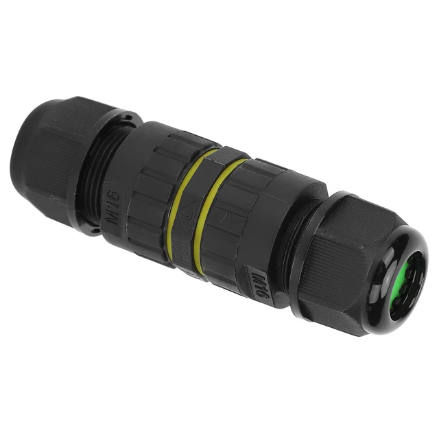 WATERPROOF ELECTRICAL CABLE Connector 3-Core Wire Joint M16-3P IP68 ...