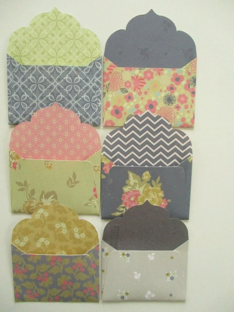 6 HANDMADE MINI envelopes vintage floral - Junk Journal scrapbook paper ...