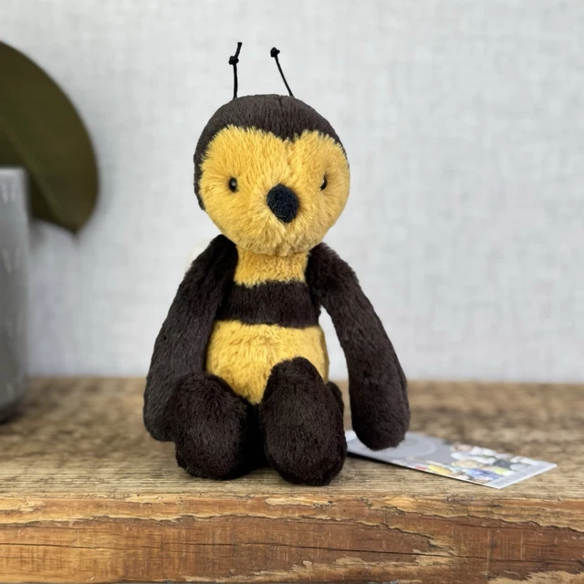 JELLYCAT SMALL BASHFUL Bee - Bumble Bee Plush Beanie Soft Toy Retired 8 ...