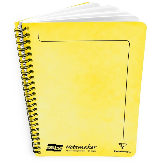 CLAIREFONTAINE EUROPA NOTEMAKER Notebook - A5 - 90gsm - 120 Pages - Citron EUR 5,23 - PicClick FR