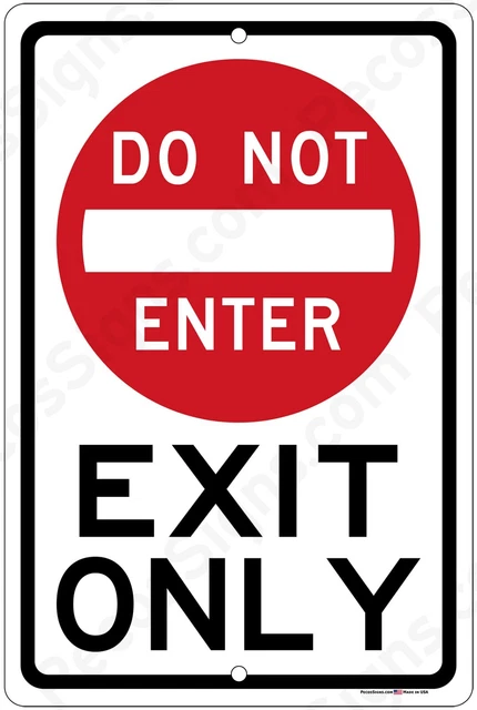 DO NOT ENTER Exit Only on an 8" x 12" Aluminum Sign Made in the USA £11 ...