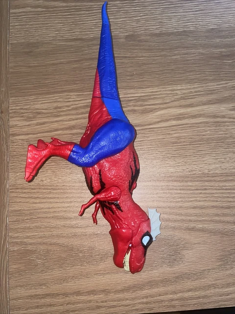 MARVEL SPIDER-MAN WEB Chompin Spider-Rex T-Rex Dinosaur Toy Red and ...