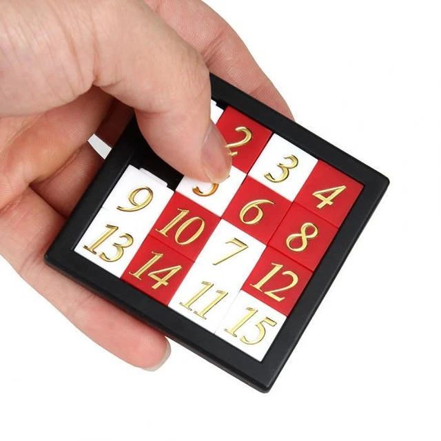 VECCHIO GIOCO DEL 15 IN PLASTICA Rompicapo Matematico Logica Puzzle ...