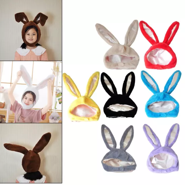 Bunny Ears Hood Hat Cotton Plush Funny Long Caps For Selfie £7 24