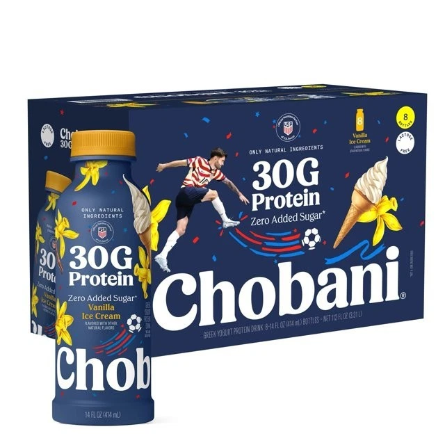 CHOBANI VANILLA ICE Cream Greek Yogurt Protein Drink, 14 fl oz (8 pack ...