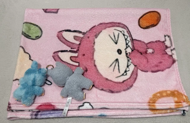 LABUBU FLEECE BLANKET and Two Teddies Soft Plush Toys for Kids VGC £5. ...