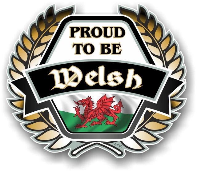 PROUD TO SER Gales Dorado Crest Emblema Cymru Bandera Vinilo Coche ...