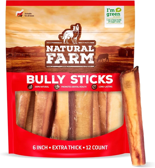 JUMBO BULLY STICKS - 12 Pack, Extra-Thick, Odor-Free Dog Treats $92.98 ...