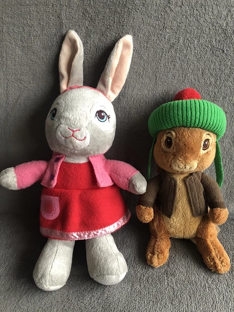 CBEEBIES PETER RABBIT 8” Benjamin Bunny & 10” Talking Lily Bobtail Soft ...