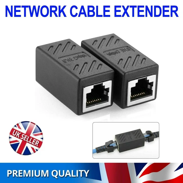 RJ45 INLINE EXTENDER Coupler Cat6 Cat5e Ethernet Network Cable Adapter ...