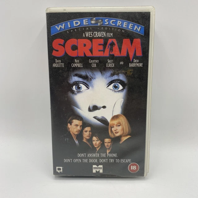 SCREAM WIDESCREEN WES Craven 90’s Slasher Classic Ghostface VHS Iconic ...
