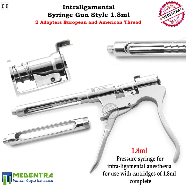 DENTAL 1.8ML INTRALIGAMENTAL Gun Style Syringe Anesthetic Anesthesia ...