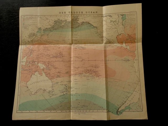 1857 MAP THE Great Ocean Map Australia New Zealand Pacific Polynesian ...
